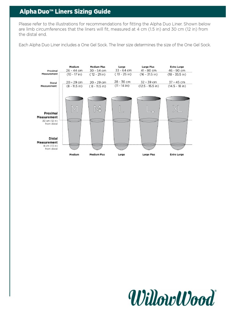 Alpha Duo Sizing Chart For Print 1 | PDF