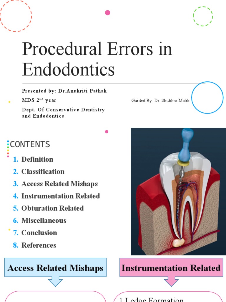 Seminar 9 (Procedural Errors in Endodontics) | PDF