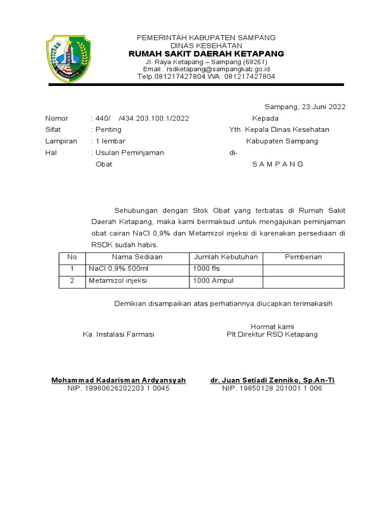 Surat Permohonan Obat Pdf