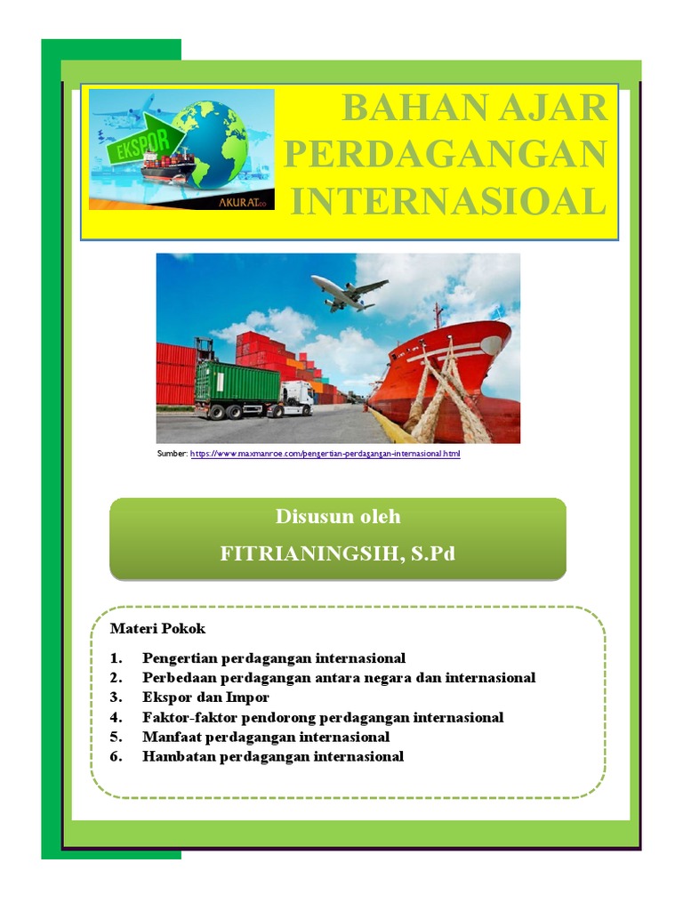 Bahan Ajar Perdagangan Internasional | PDF