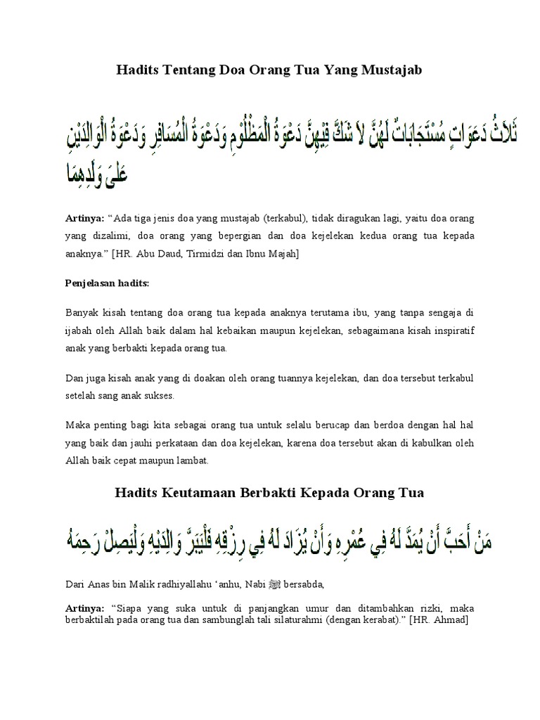 Doa Orang Tua Yang Mustaja1 | PDF | Agama & Spiritualitas