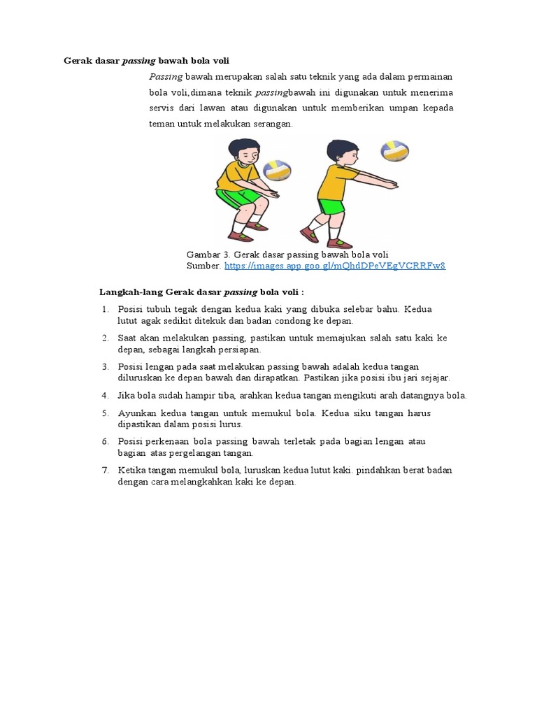 Gerak Dasar Passing Bawah Bola Voli | PDF