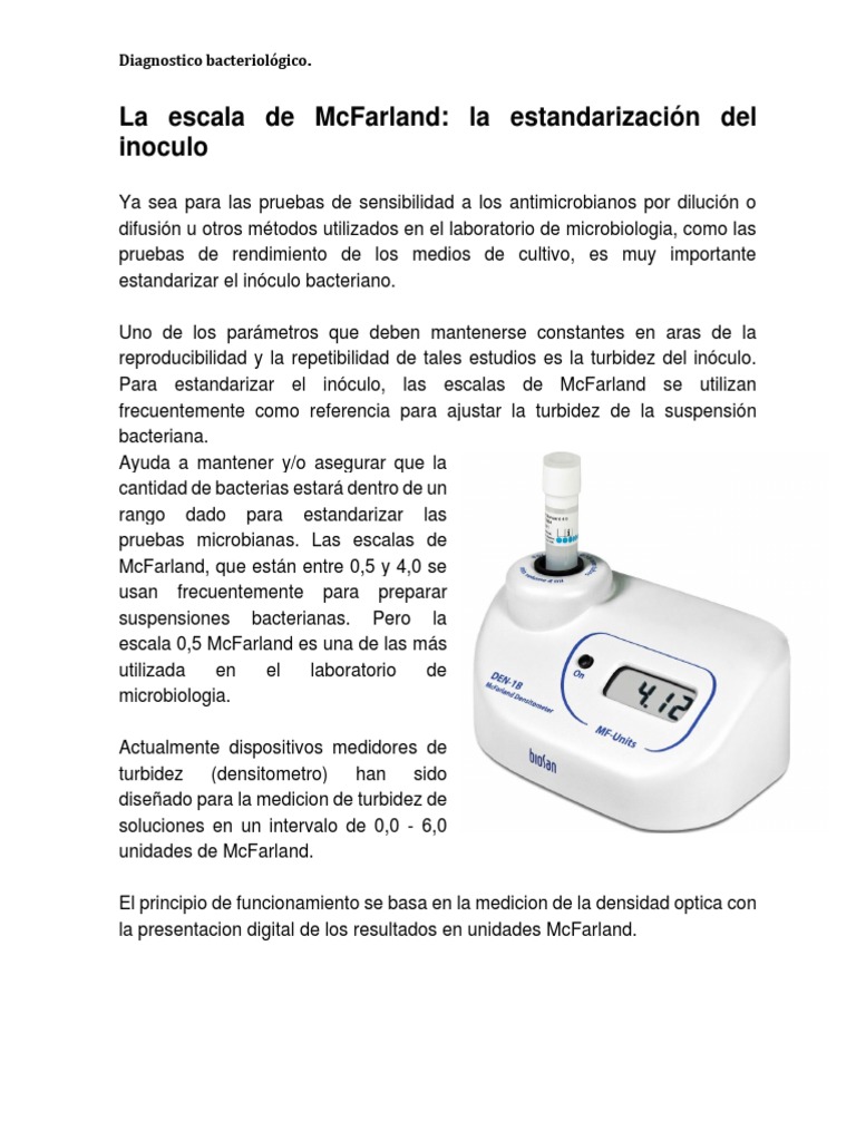 LA ESCALA DE McFARLAND | PDF | Las bacterias | Ciencias fisicas