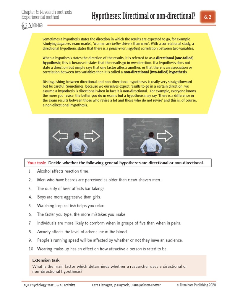 Hypotheses - Directional or Non Directional | PDF | Hypothesis | Social ...