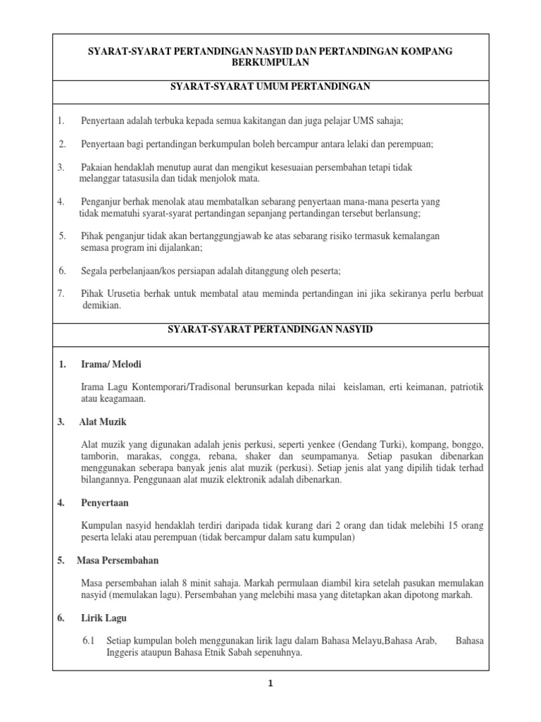 Syarat Syarat Nasyid | PDF