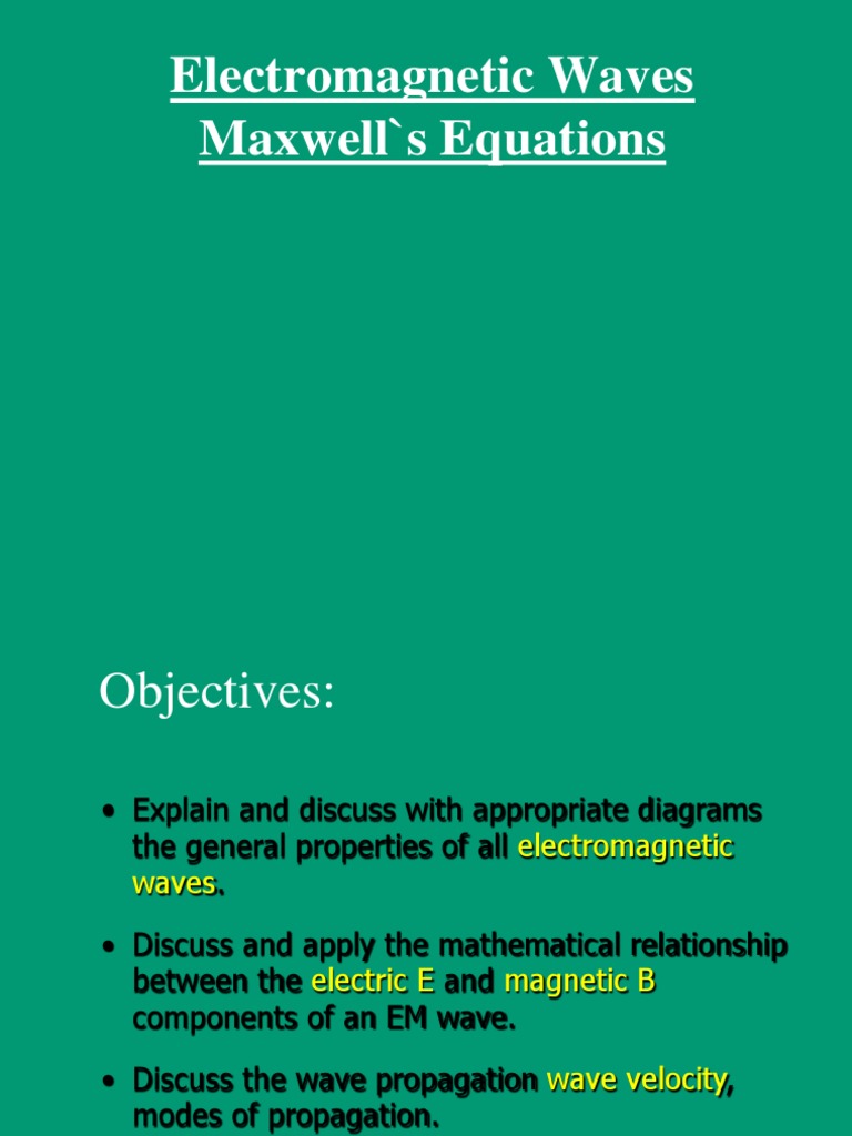 Troduction To Maxwells Equations Pdf Waveguide
