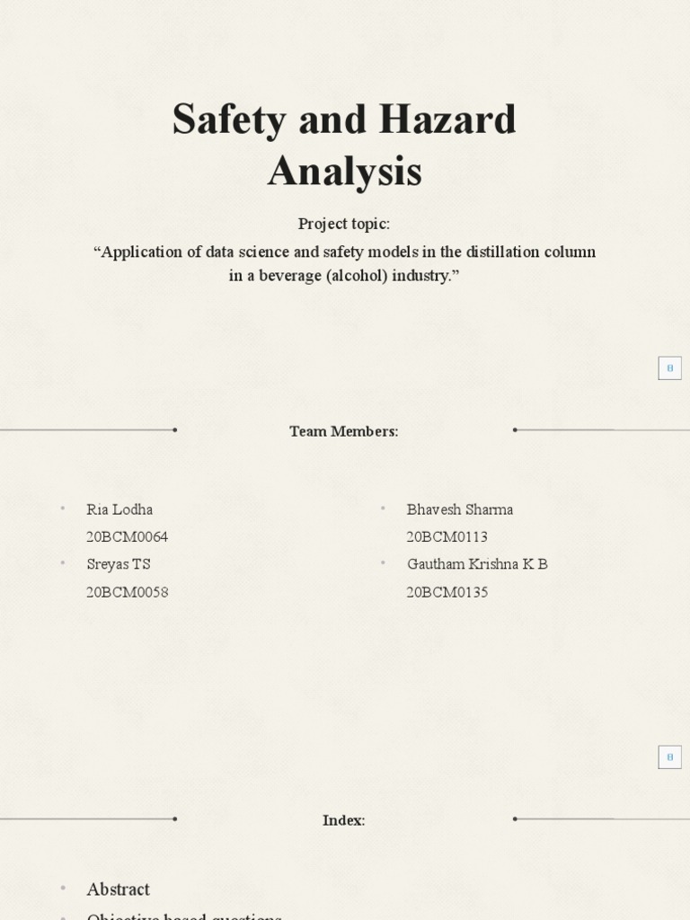 Safety and Hazard Analysis Project | PDF | Ethanol | Distillation