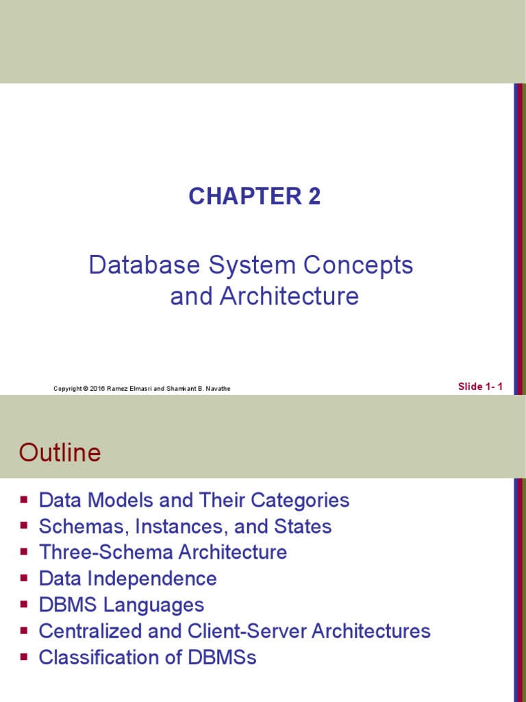 Lecture 2 - Database System Concepts and Architecture | PDF | Databases | Data Model