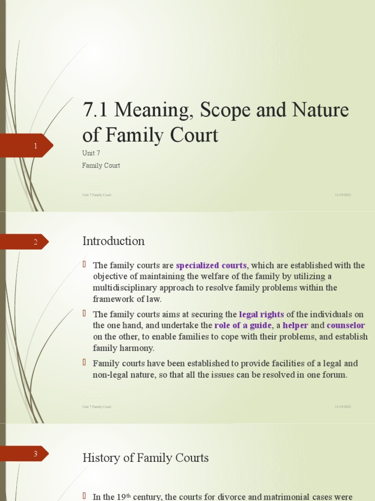 7.1 Meaning, Scope and Nature of Family Court | PDF