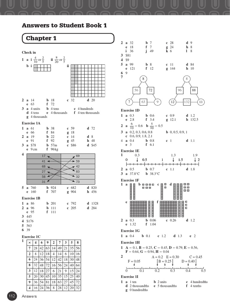 Answer Key of Cambridge Maths Text Book | PDF