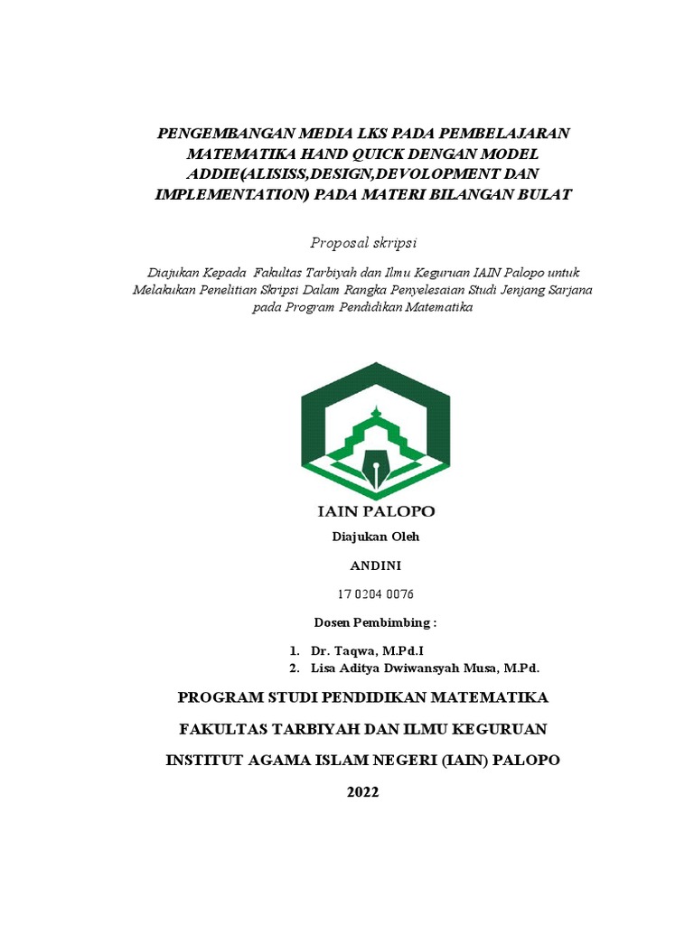 Revisi Proposal Andini | PDF | Karier & Perkembangan | Kesehatan Holistik
