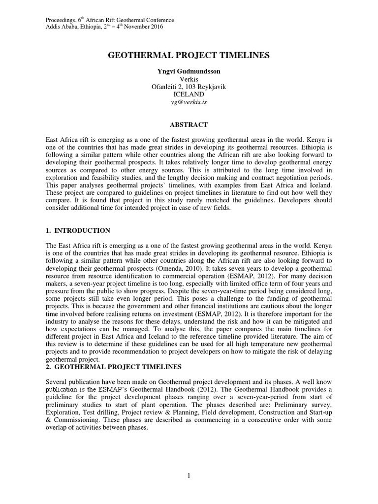 Geothermal Project Timelines | PDF | Geothermal Energy | Risk
