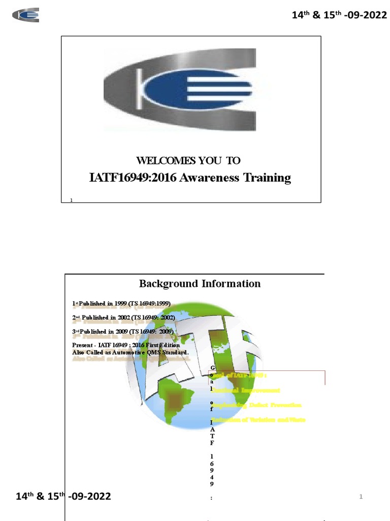 IATF Awareness Training | PDF | Quality Management System | Risk