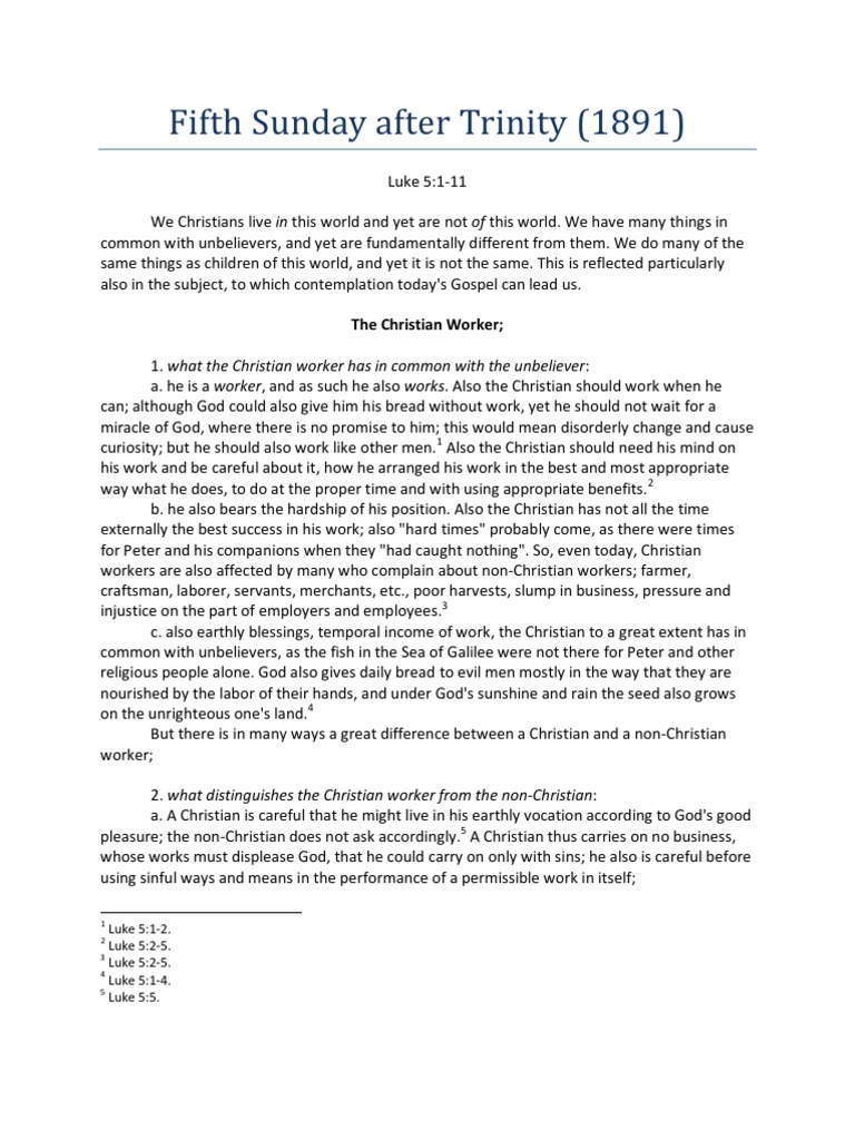 Fifth Sunday After Trinity (1891) | PDF | Trinity | Religious Behaviour ...