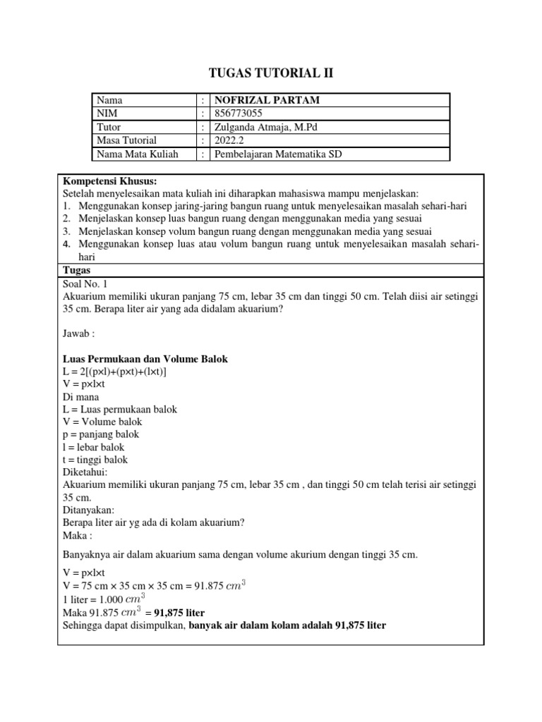 Tugas Tutorial Ii - Nofrizal Partam | PDF | Metode & Bahan Ajar | Seni