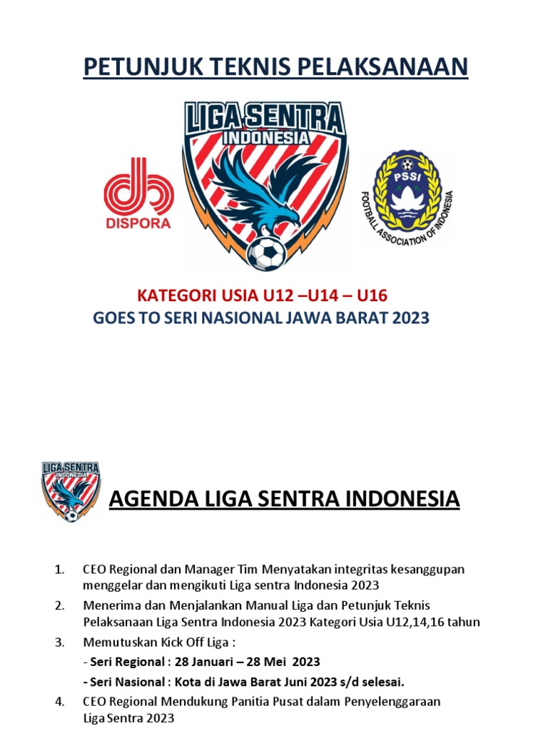 Petunjuk Liga Sentra Indonesia 2023 | PDF | Olahraga & Rekreasi ...