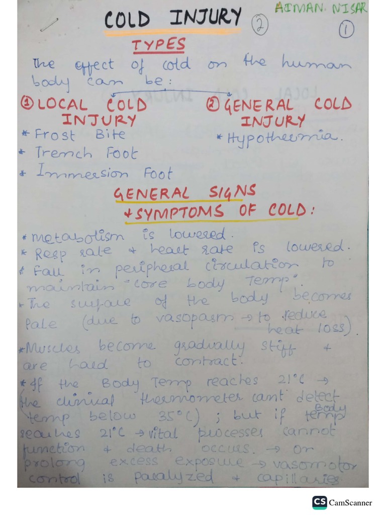 Cold Injury | PDF