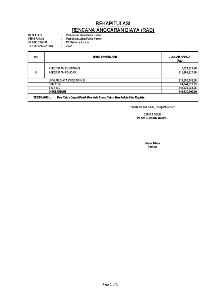 Rab CV - Gunung Agung | PDF