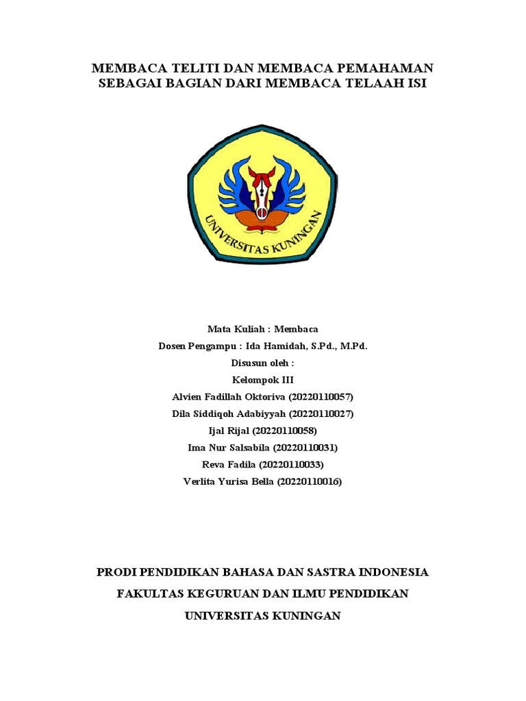 Membaca Teliti dan Pemahaman Bacaan | PDF