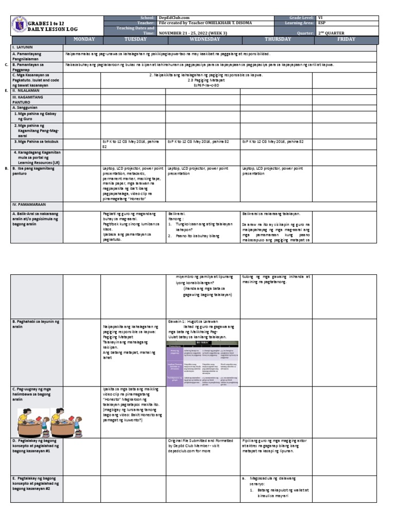 DLL - Esp 6 - Q2 - W3 | PDF