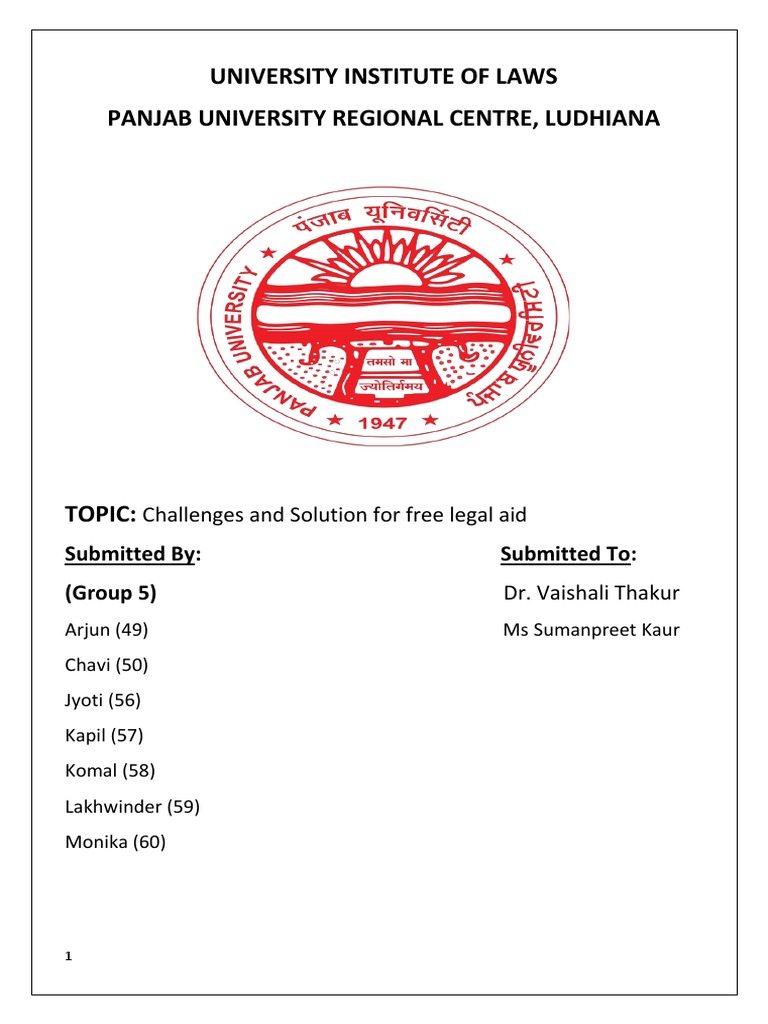 Legal Aid Project.1 | PDF | Legal Aid | Lawsuit