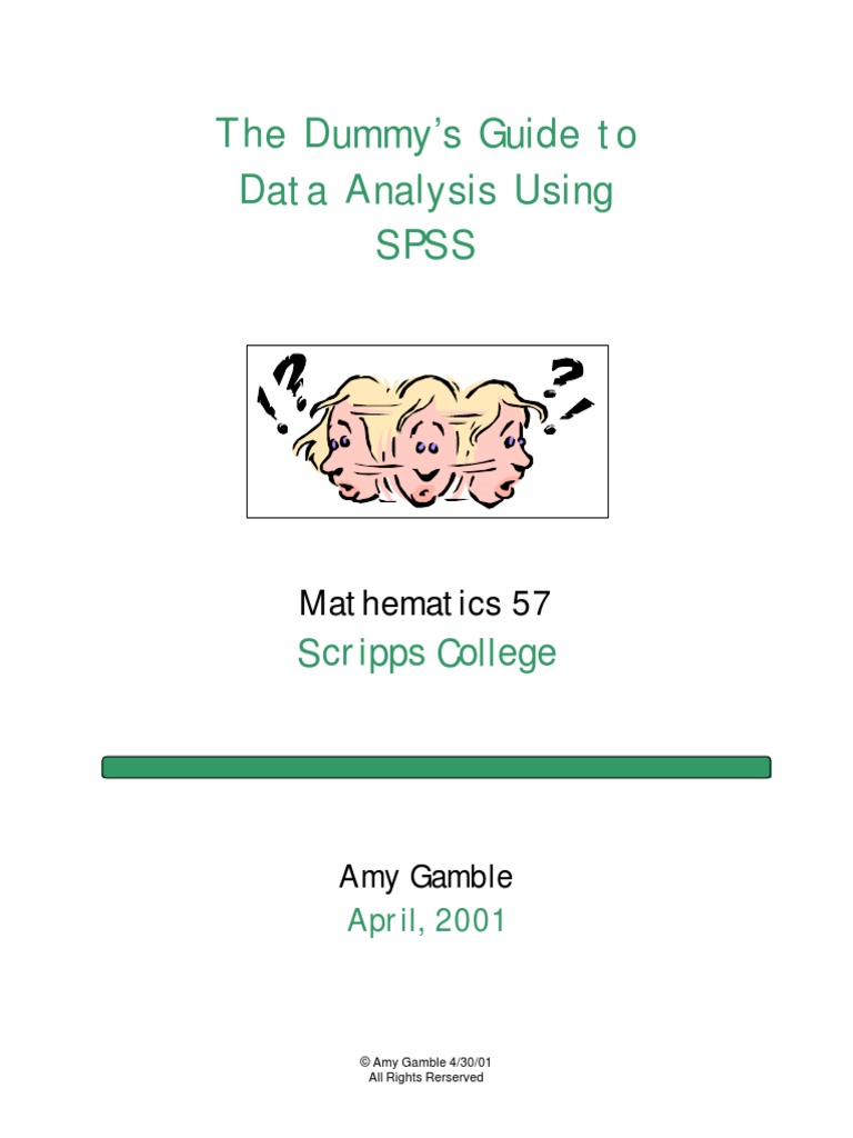 (Ebook-Pdf) - Statistics - Spss Guide For Dummies | PDF