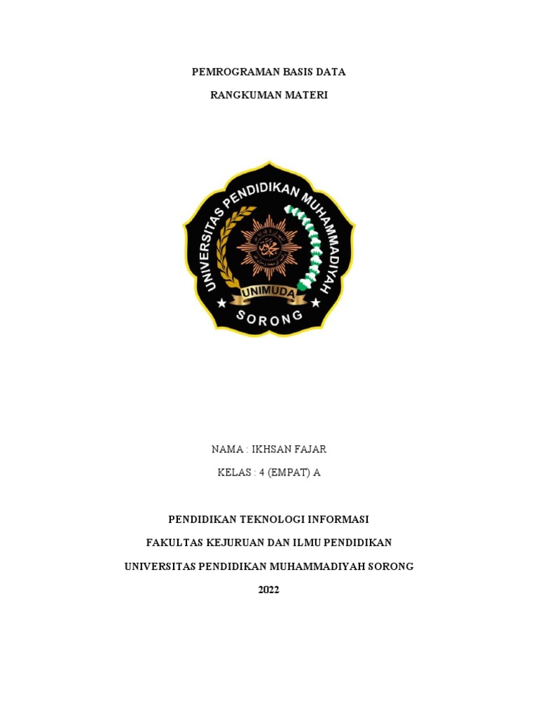 Rangkuman Basis Data - Ikhsan Fajar (148320720078) | PDF