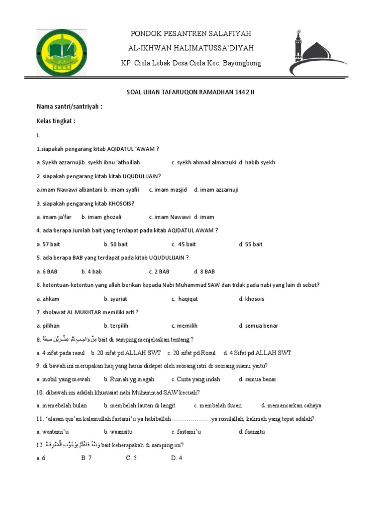 Pondok Pesantren Salafiyah | PDF