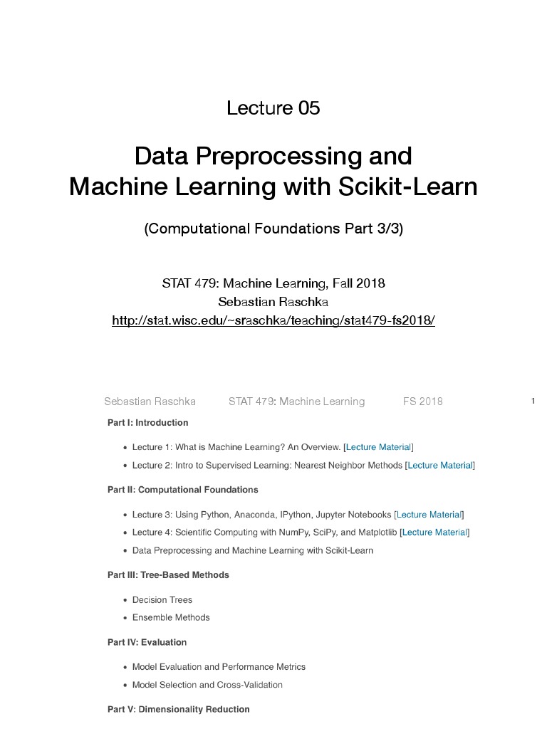 05 Sklearn Slides | PDF | Machine Learning | Cross Validation (Statistics)