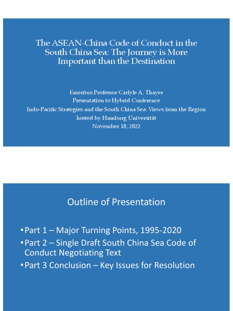 Thayer The Asean China Code Of Conduct In The South China Sea The