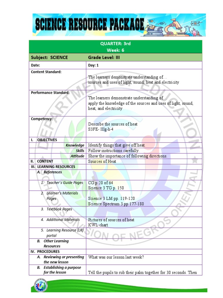 DLP-SCIENCE 3 - Q3-Week 6 Day 1 | PDF | Learning | Cognitive Science DLP-SCIENCE 3 - Q3-Week 6 Day 1 | PDF | Learning | Cognitive Science