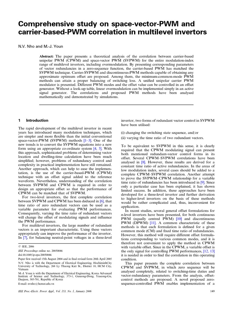 10.1.1.613.3969comprehensive Study On space-vector-PWM and - carrier-based-PWM Correlation in ...