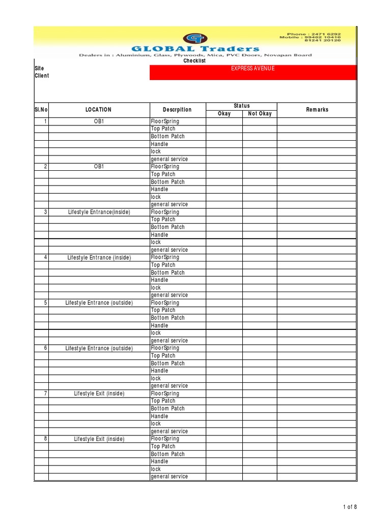 EA Checklist new | PDF