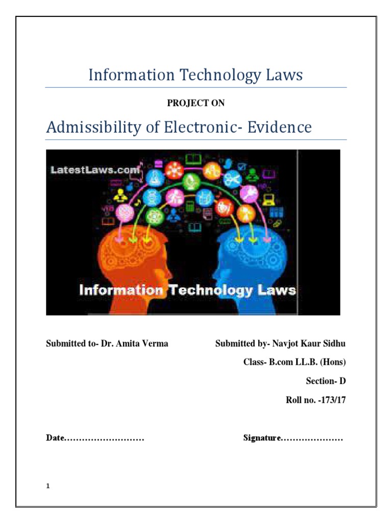 Admissibility of E - Evidence | PDF | Compact Disc | Computing