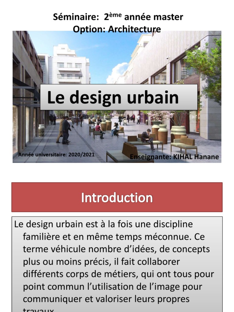 Séminaire Désign Urbain | PDF | Conception | Urbanisme
