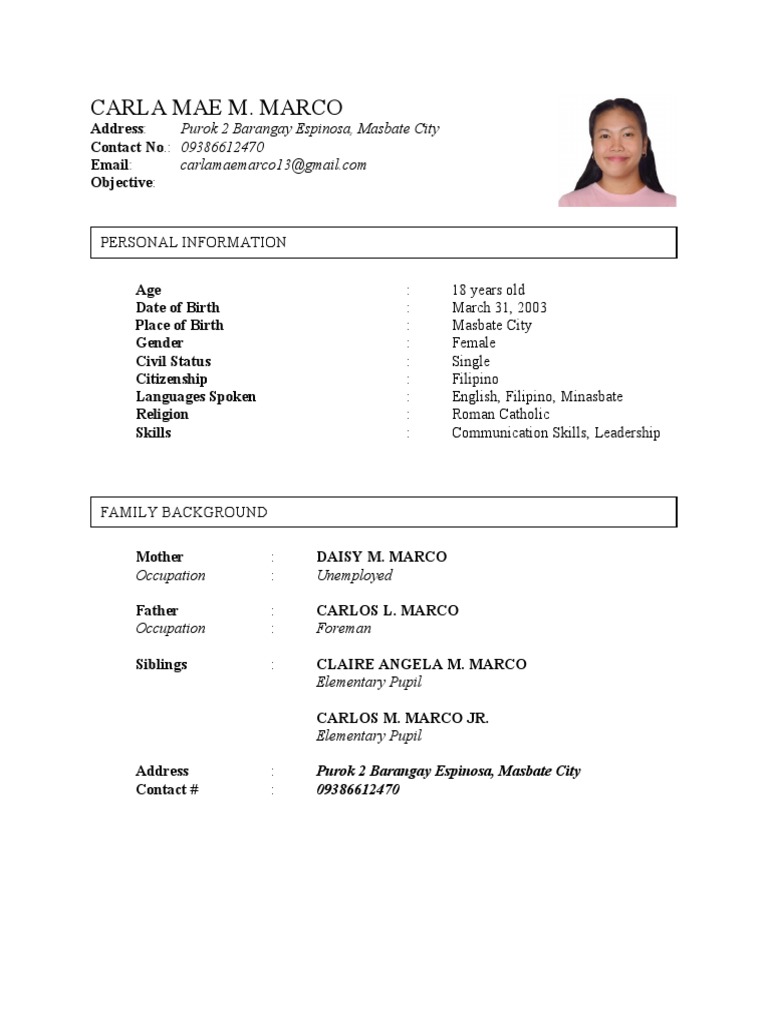 RESUME MARCO CARLA MAE M. 12 Accountability | PDF | Wellness