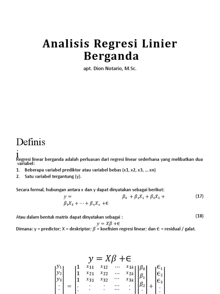 Regresi Linear Berganda | PDF