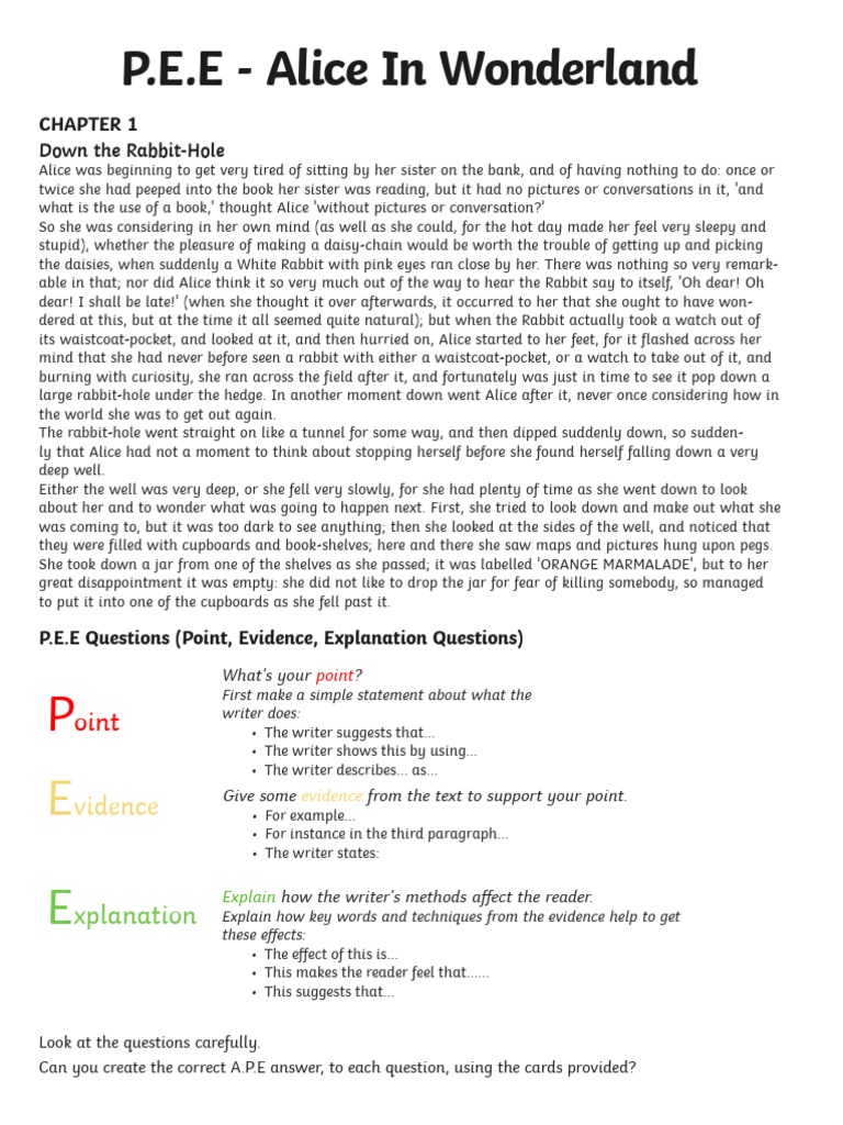 PEE - Alice in Wonderland | PDF