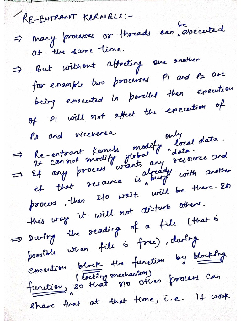 Unit 1 Part 7 (Reentrant Kernal) | PDF