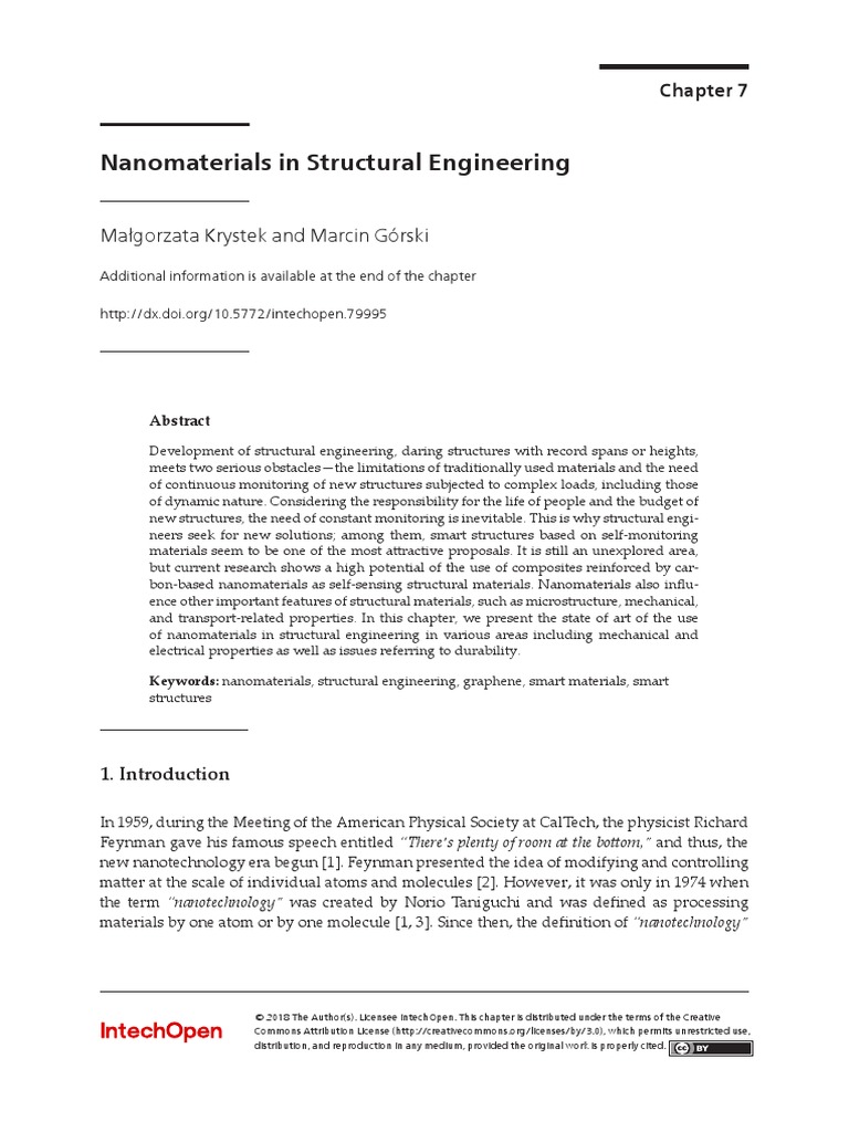 Nanomaterials in Structural Engineering | PDF | Carbon Nanotube | Nanotechnology