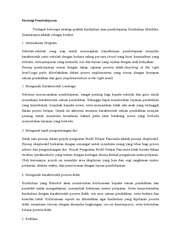 Strategi Pembelajaran KOSP | PDF | Karier & Perkembangan