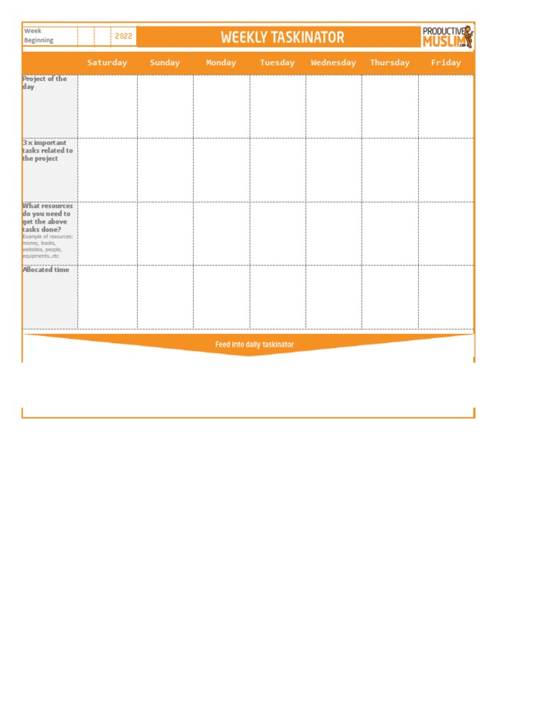PM Taskinator Daily Weekly | PDF