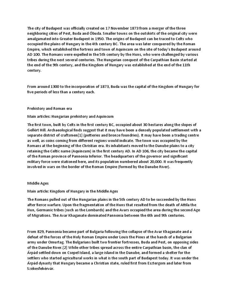 History of Budapest | PDF | Budapest | Hungary