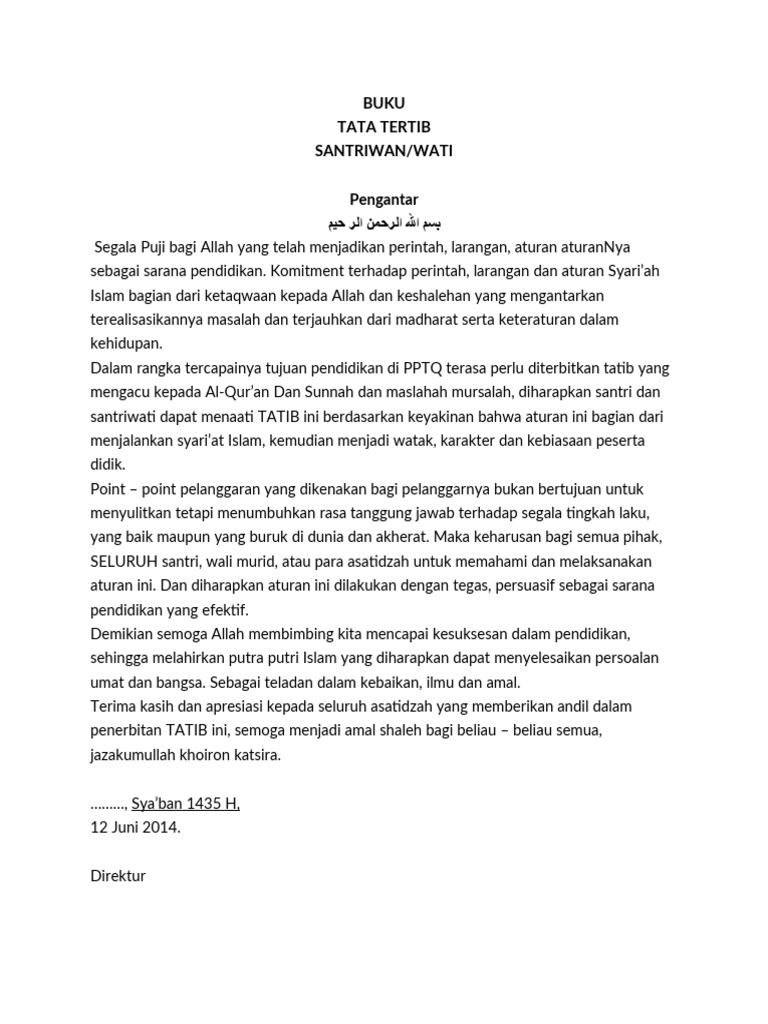 Contoh Tata Tertib Santri | PDF