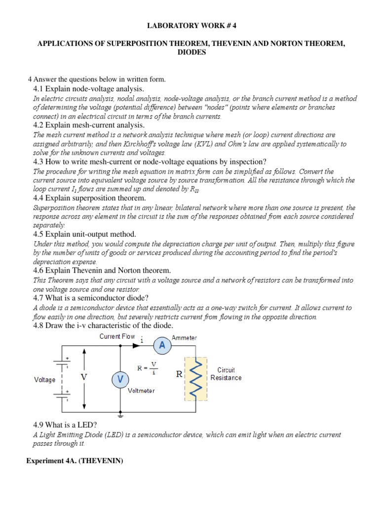 Analysis Of Circuit Elements Using Superposition Theorem Thevenin And