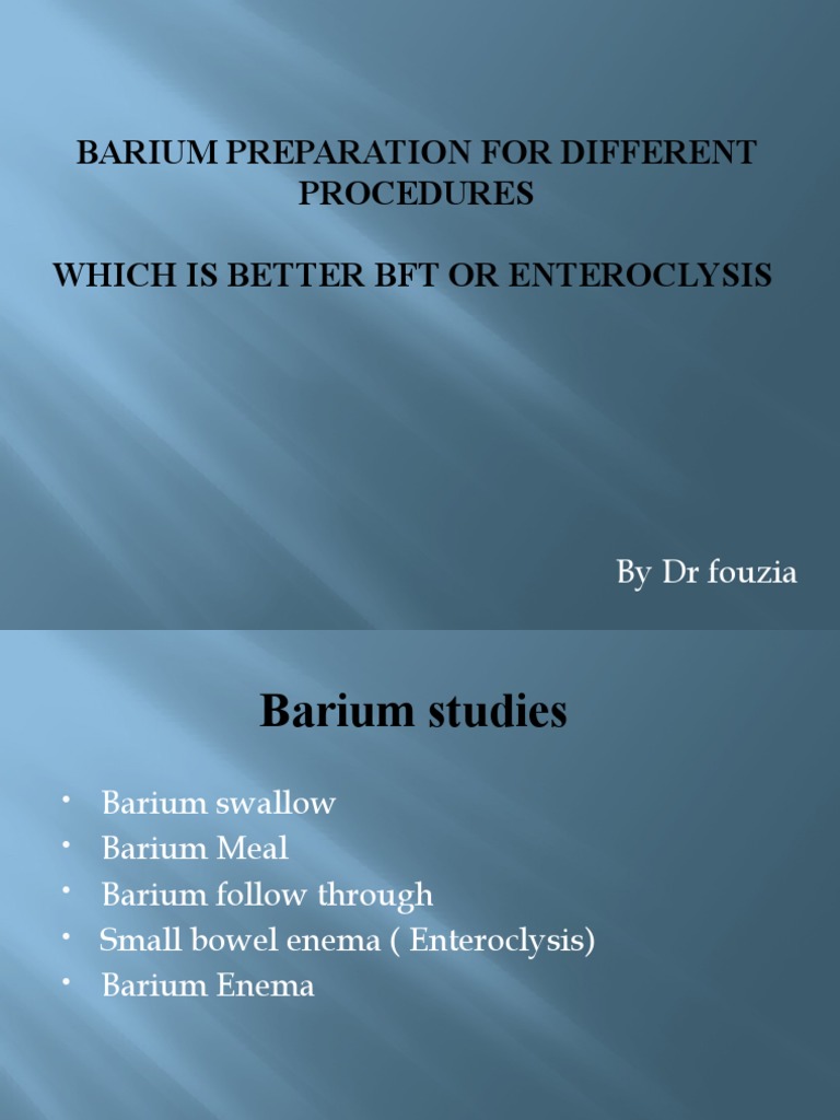 Barium Preparation For Different Procedures | PDF