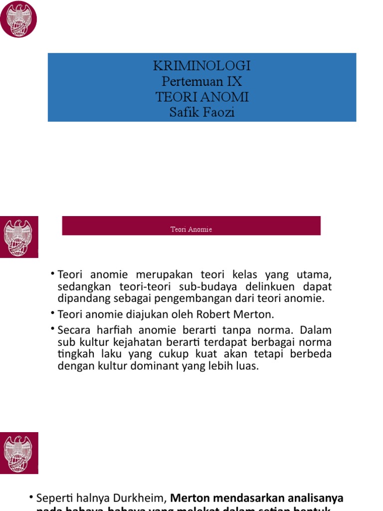 Teori Anomi | PDF