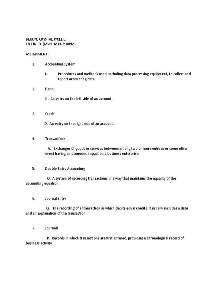 Key Accounting Terms and Concepts | PDF