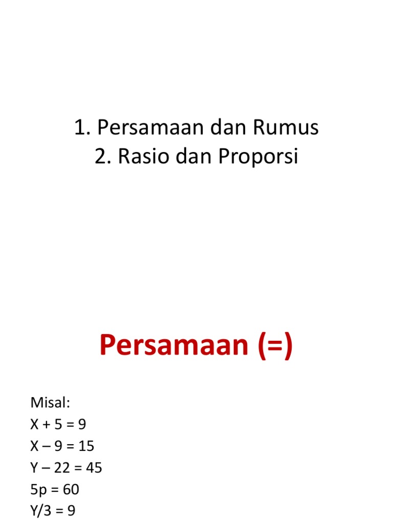 Rumus Rasio dan Proporsi Matematika | PDF