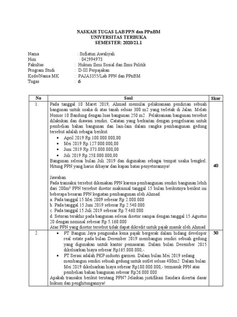 Naskah - PAJA3355 - Tugas 6 | PDF